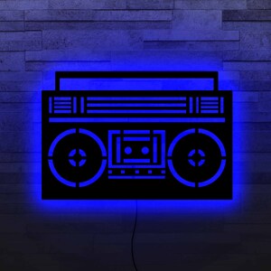 Boombox Neon Sign, Boombox Led Light, Cassette Tape Player Led, Music ...