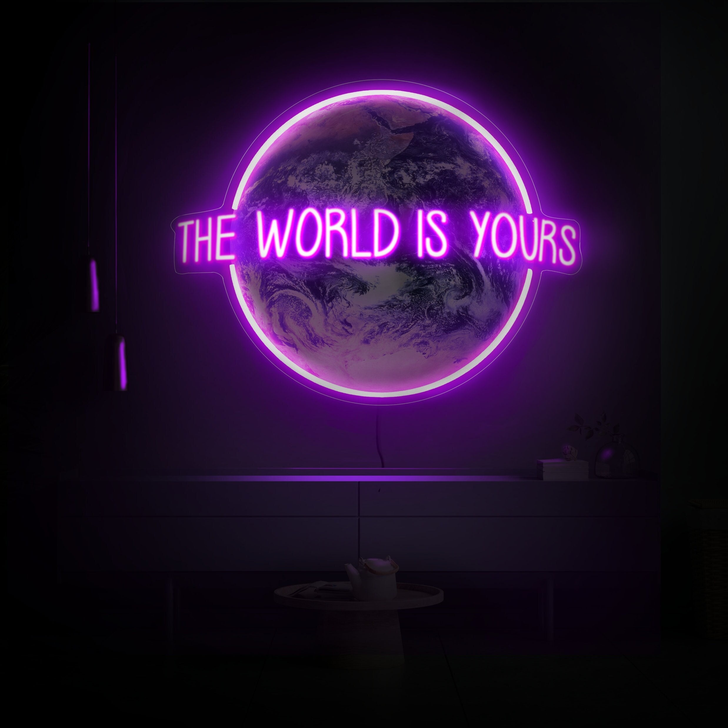 The World is Yours Neon Sign, the World is Yours Led Sign, Motivational ...