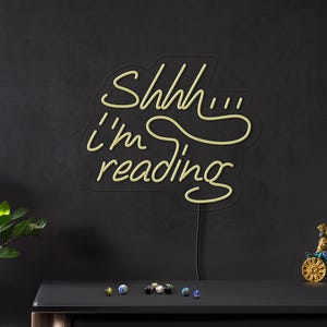 Shhh I'm Reading Neon Sign, Book Room Neon Sign, Reading Neon Sign ...