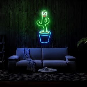 Cactus Led Sign, Cute Cactus Neon Sign, Plant Neon Sign, Positive Neon ...