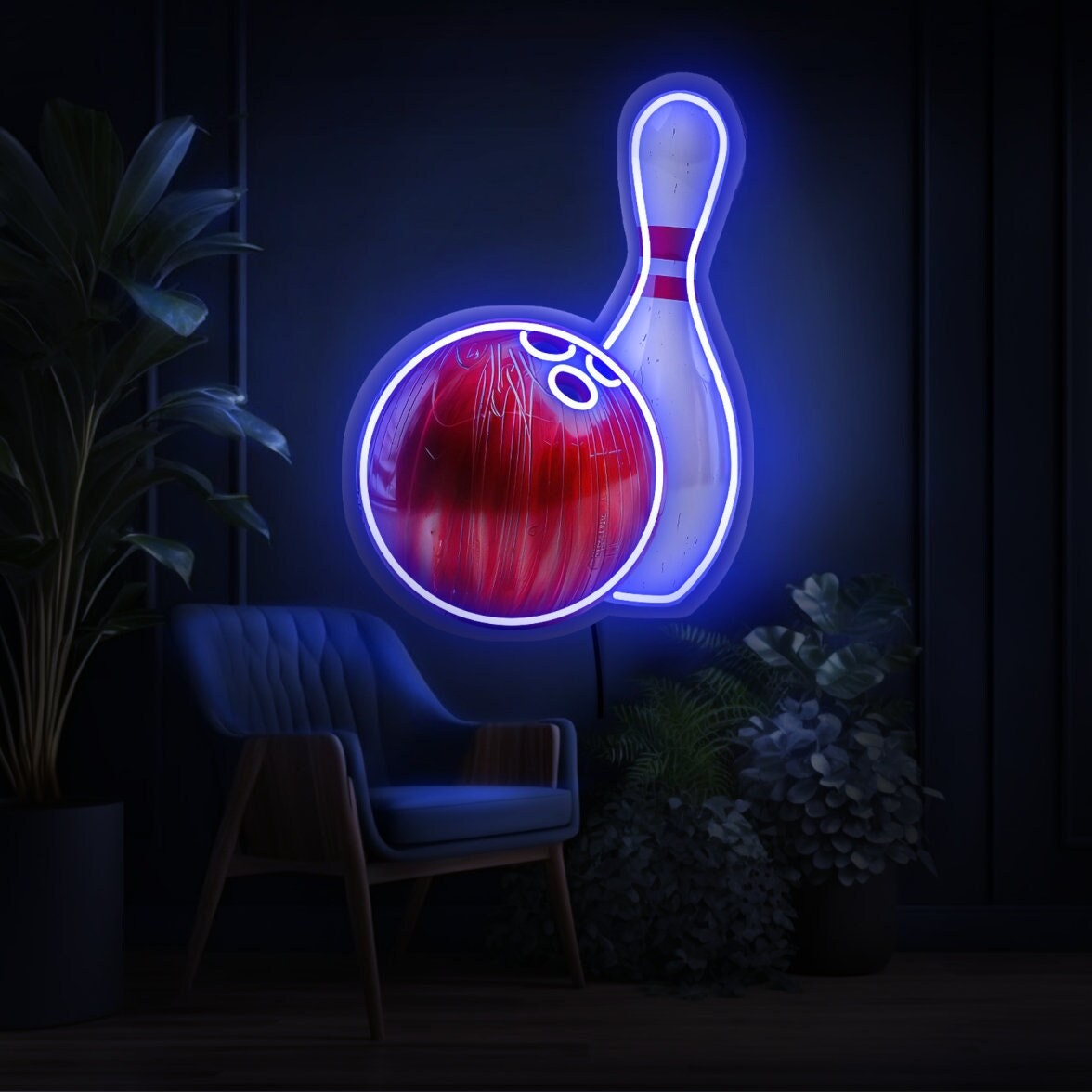 Bowling Neon Sign, Bowling Pin Sign, Bowling Led Sign, Game Room Neon ...