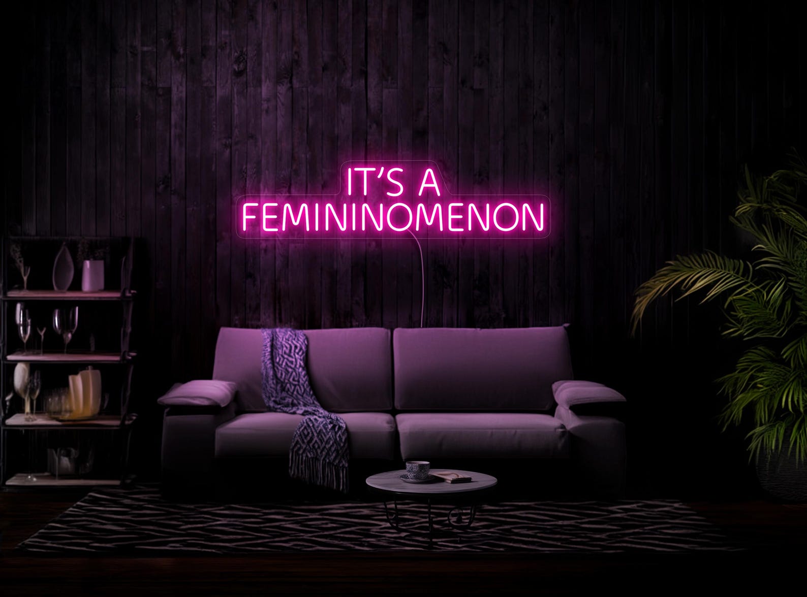 It is a Femininomenon Neon Sign, Feminist Neon Sign, Girls Room Neon ...