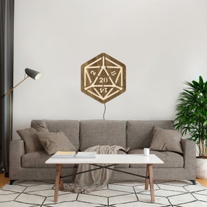 Dice Neon Light, Dice Led Sign, 20 Sided Die Edge Lit LED Sign ...