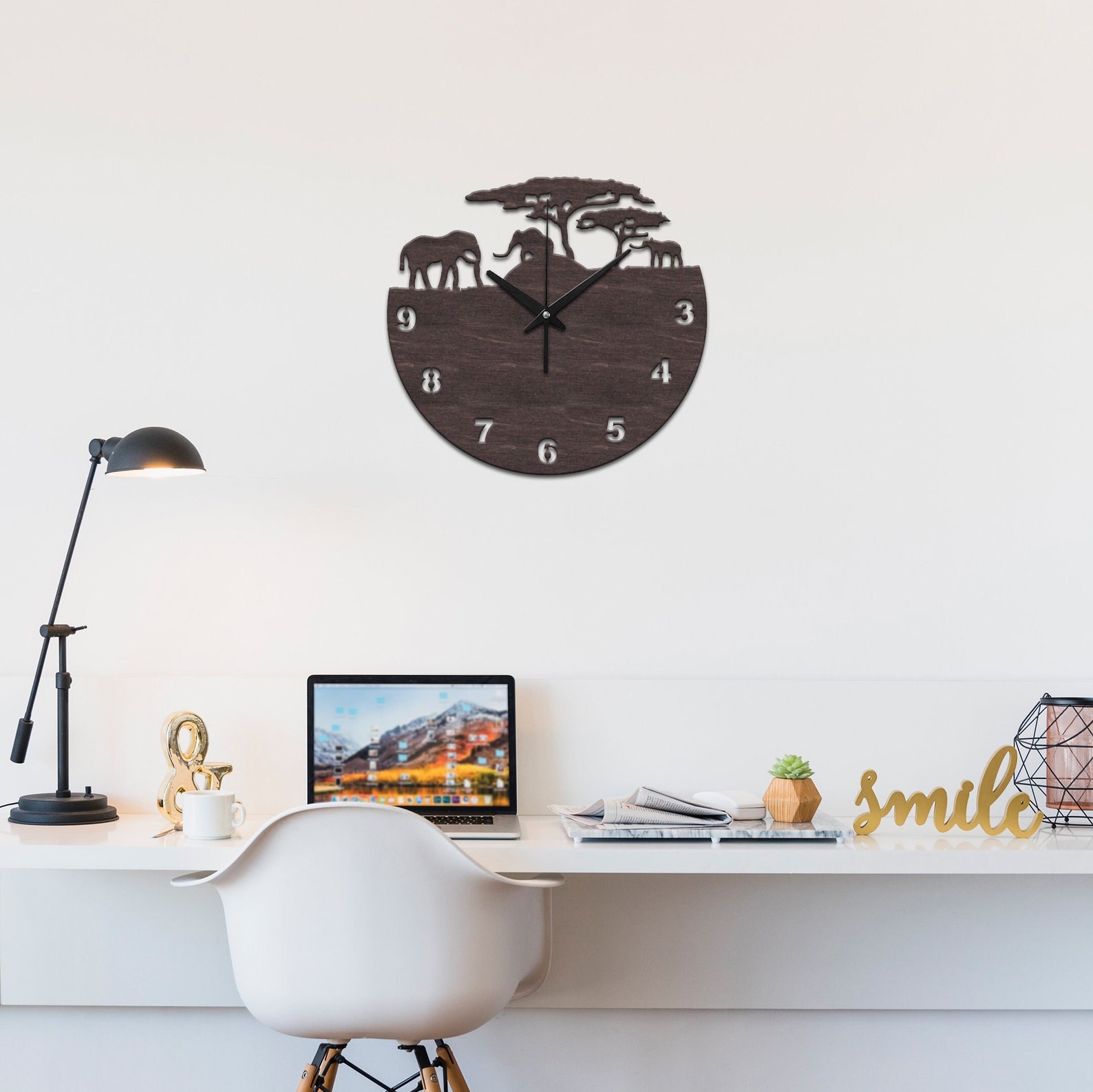 Africa Wall Clock, Nature Wall Clock, African Wall Clock, Safari Wall ...
