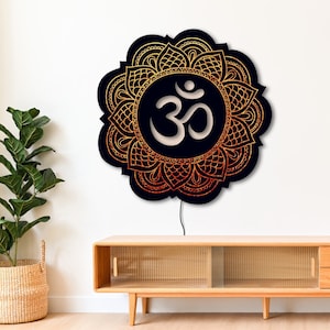 Om Neon Sign, Om Light Decor, Om Symbol Art Lighted, Om Led Sign ...
