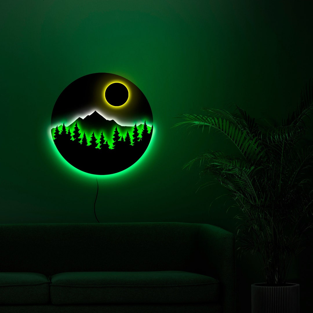 Mountain Led Sign, Mountain Wood Sign, Mountain Neon Sign, Landscape ...