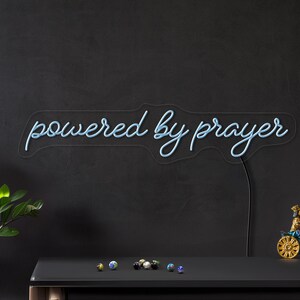 Powered by Prayer Neon Sign, Bible Neon Sign, Christian Neon Sign ...