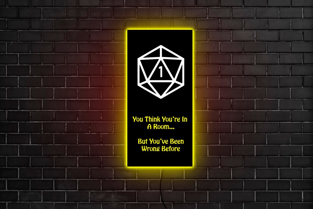 Dragons Neon Sign, RPG Wall Art With Led. Dice Neon Sign, Dice Led Sign ...