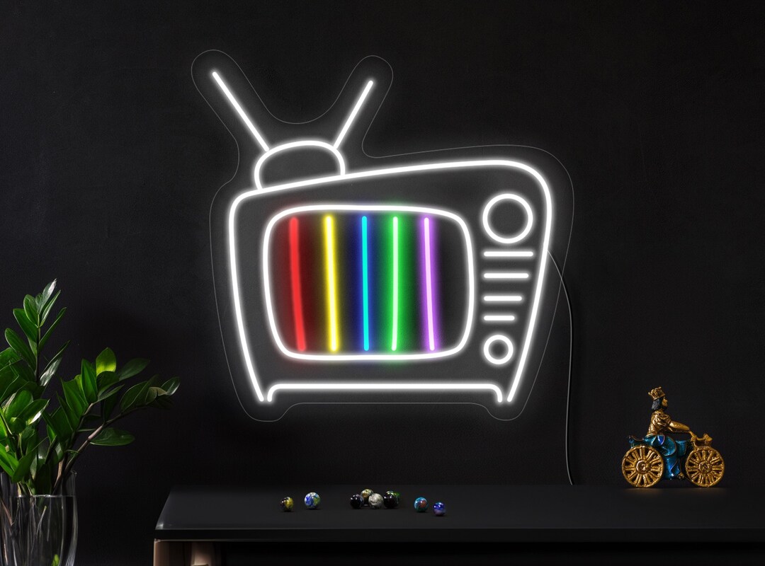 TV Neon Sign, Television Neon Sign, Retro TV Sign, Vintage TV Sign, Tv ...