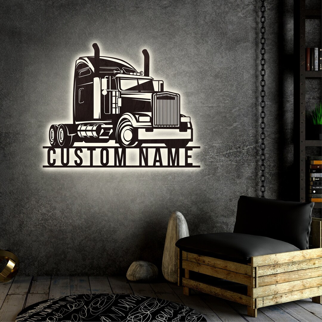 Custom Semi Truck Sign, Truck Neon Sign, Semi Truck Led Light, Truck ...