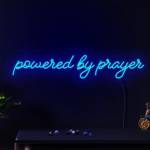 Powered by Prayer Neon Sign, Bible Neon Sign, Christian Neon Sign ...