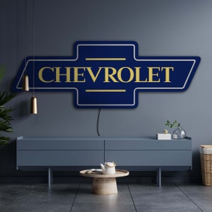 Chevrolet Neon Sign, Chevrolet Led Sign, Chevrolet Logo, Chevrolet Gift ...