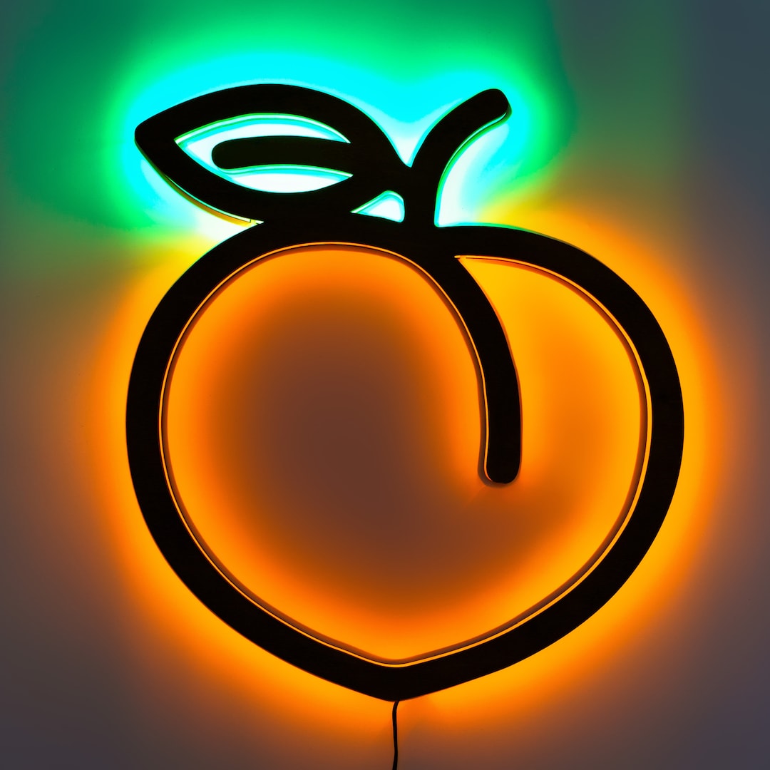 Peach Neon Sign, Peach Light, Peach Led Sign, Fruit Neon Sign, Fruit ...