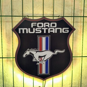 Ford Mustang Led Sign, Ford Mustang Logo, Mustang Light Sign, Mustang ...