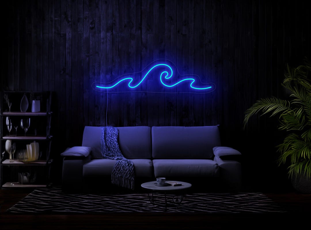 Wave Neon Sign, Wave Led Sign, Water Neon Sign, Sea Neon Sign, Ocean ...