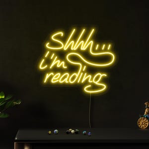 Shhh I'm Reading Neon Sign, Book Room Neon Sign, Reading Neon Sign ...