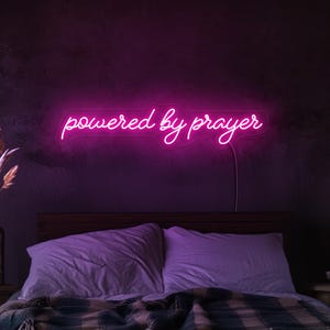 Powered by Prayer Neon Sign, Bible Neon Sign, Christian Neon Sign ...