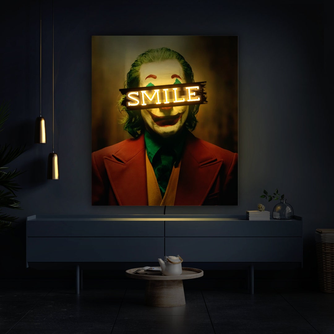 Joker Neon Sign, Joker Led Sign, Smile Neon Sign, Joker Pop Art Artwork ...