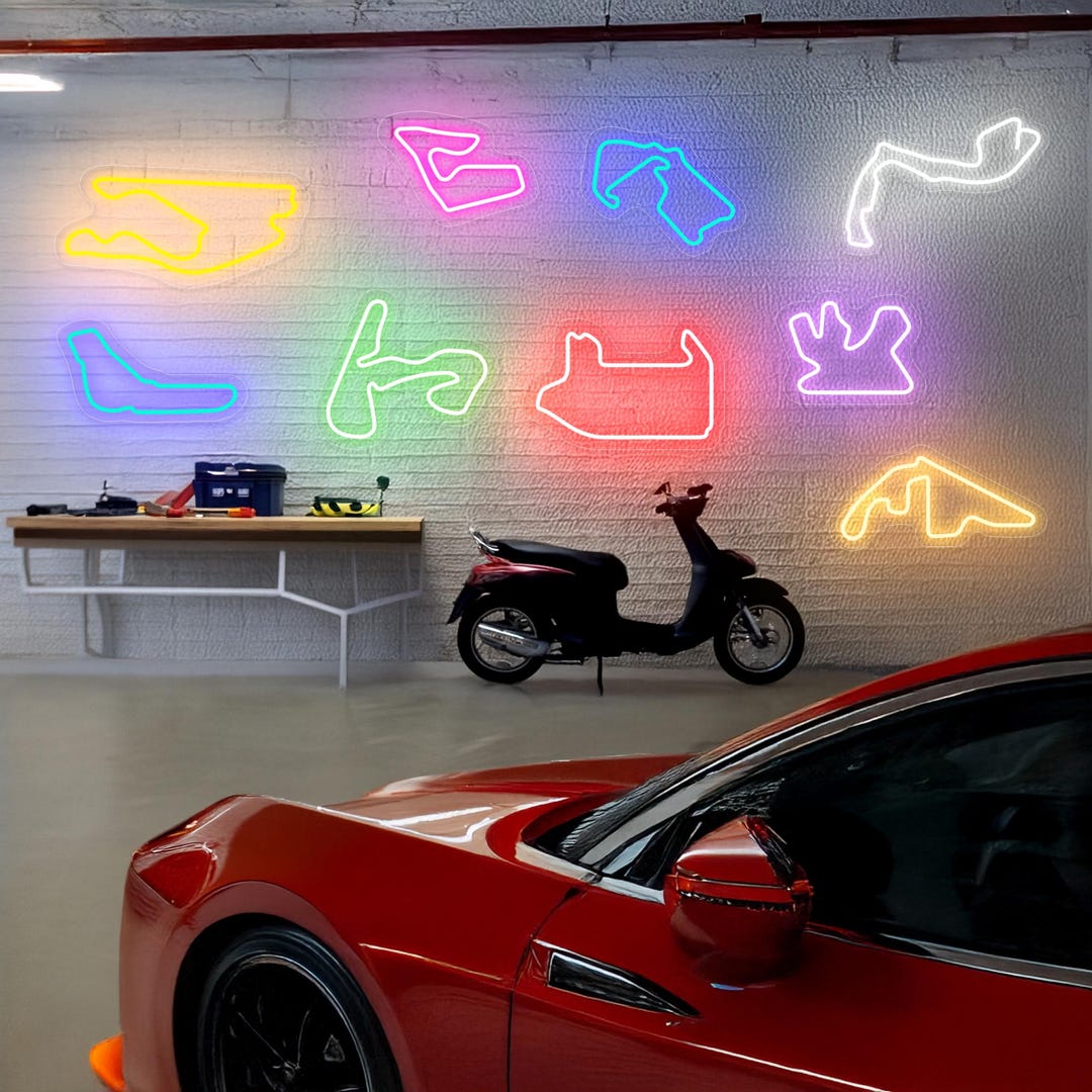 Formula 1 Track Neon Sign, F1 Race Track Led Monza, Race Track Wall ...