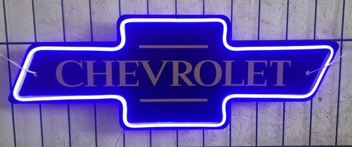 Chevrolet Neon Sign, Chevrolet Led Sign, Chevrolet Logo, Chevrolet Gift ...