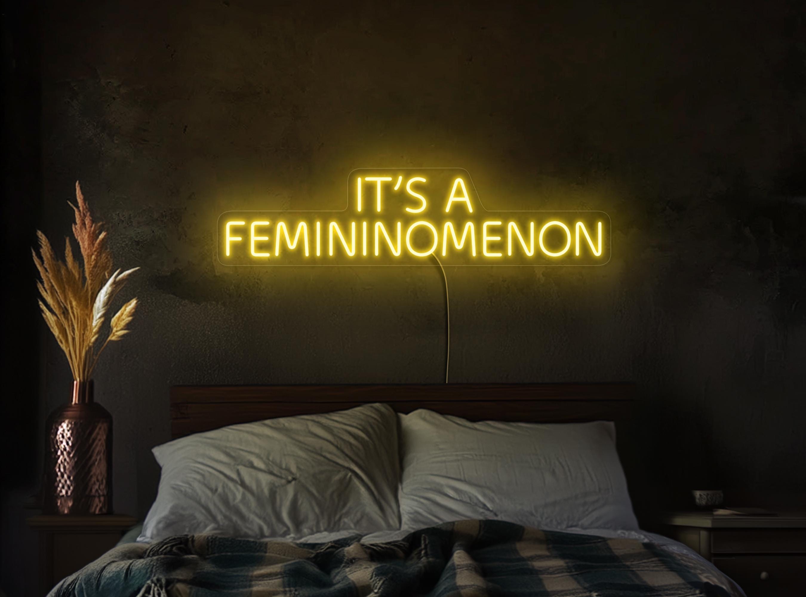It is a Femininomenon Neon Sign, Feminist Neon Sign, Girls Room Neon ...