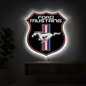 Ford Mustang Led Sign, Ford Mustang Logo, Mustang Light Sign, Mustang ...