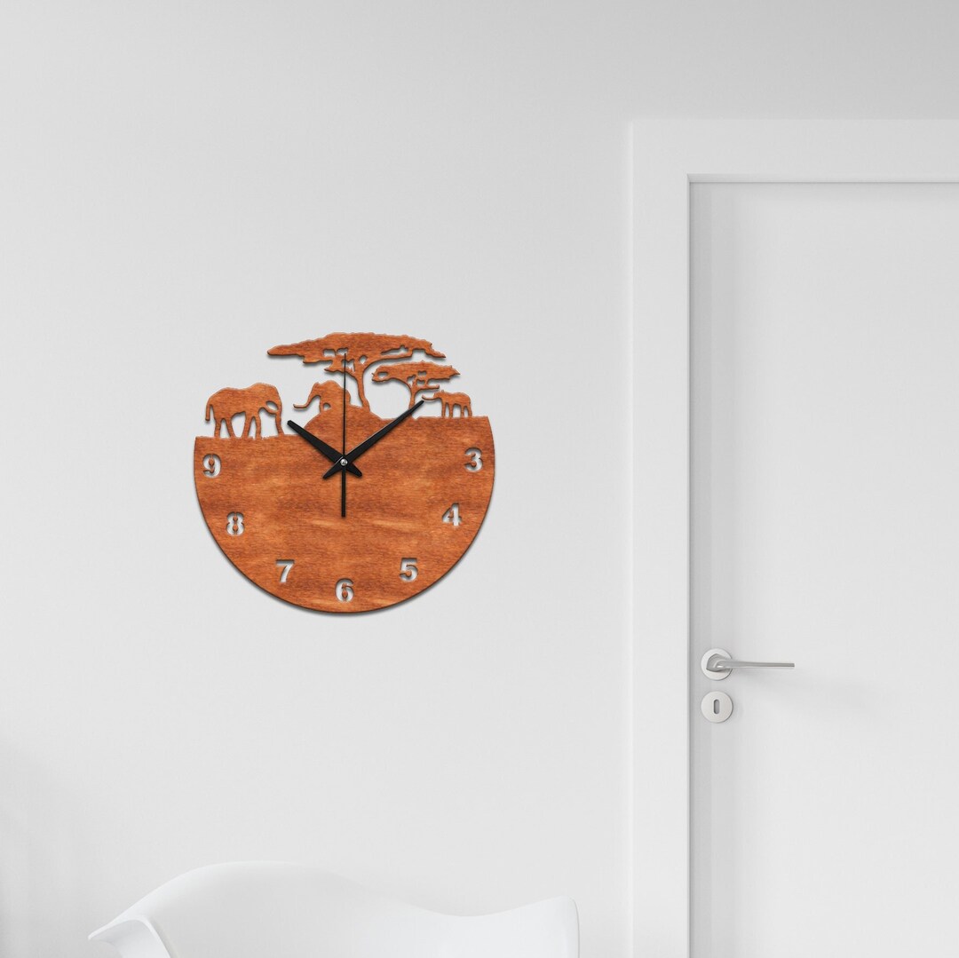 Africa Wall Clock, Nature Wall Clock, African Wall Clock, Safari Wall ...
