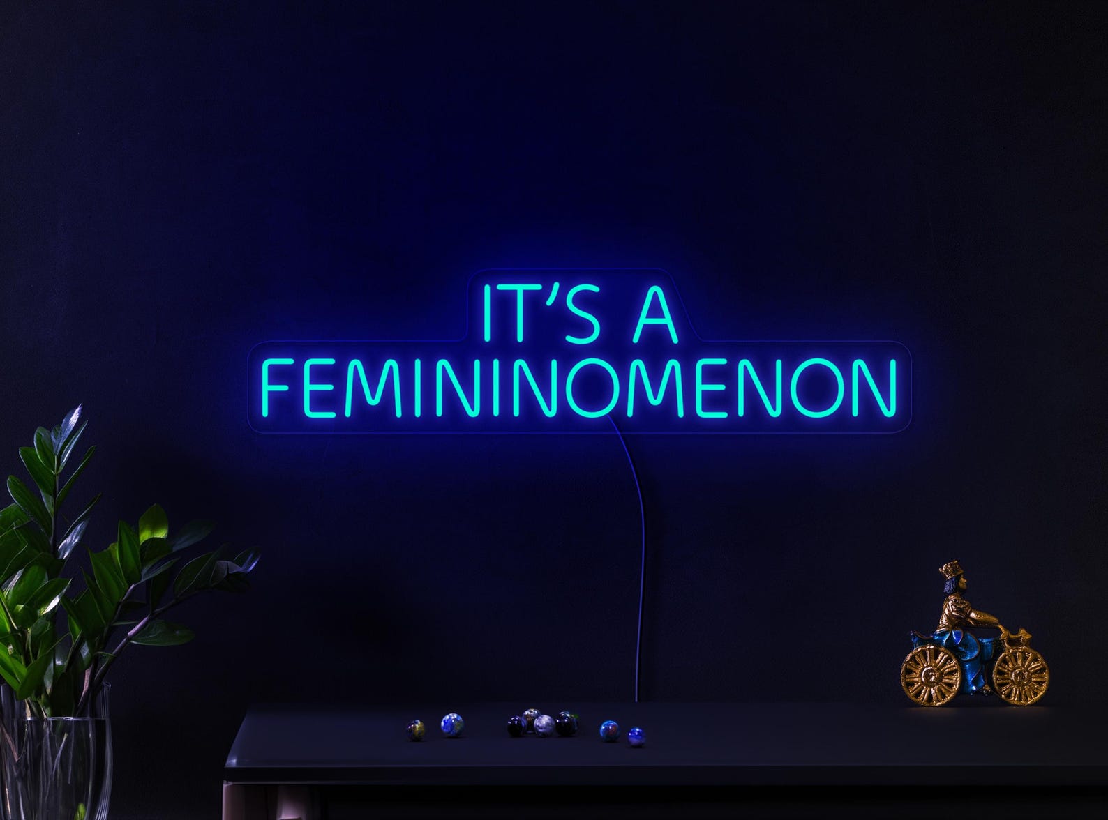 It is a Femininomenon Neon Sign, Feminist Neon Sign, Girls Room Neon ...