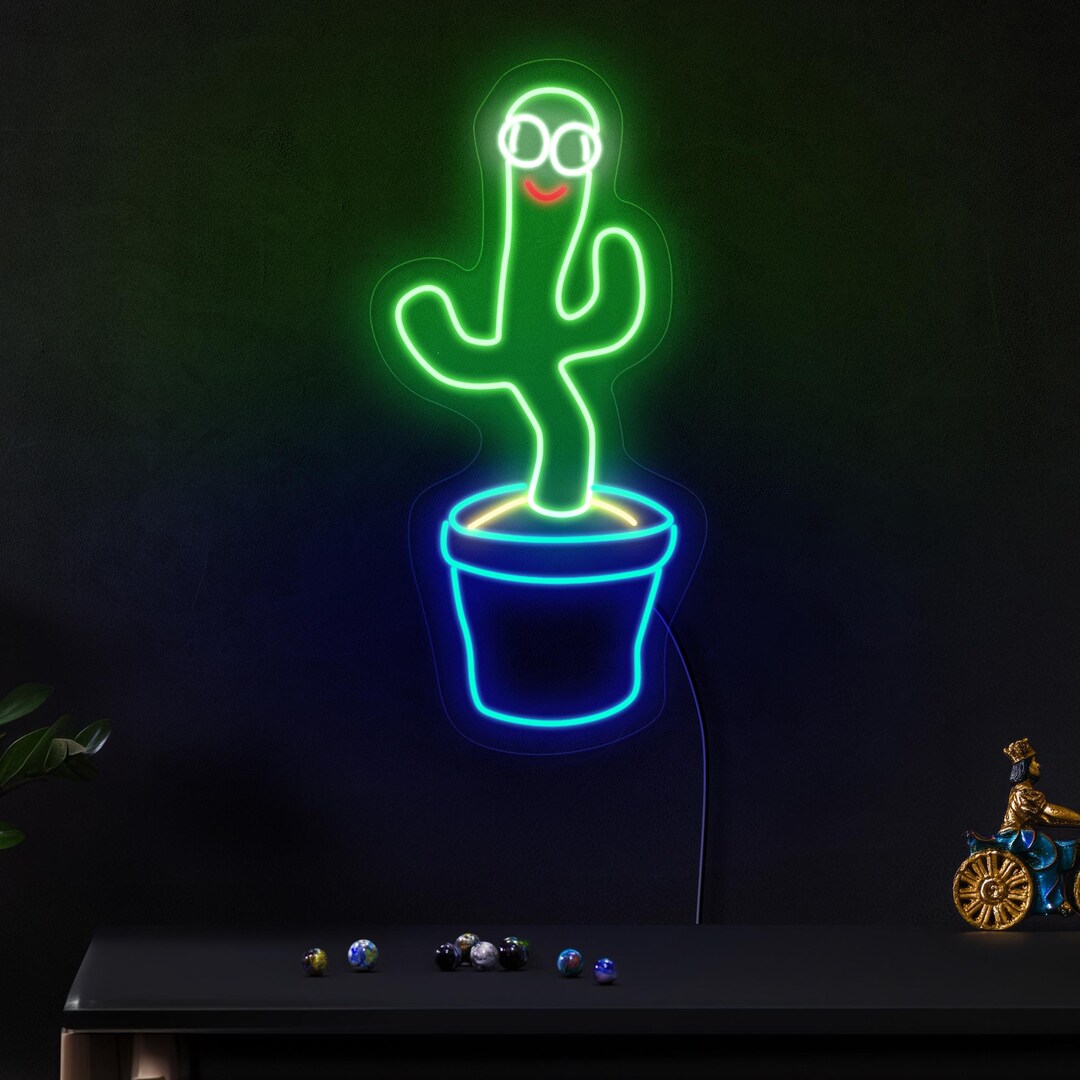 Cactus Led Sign, Cute Cactus Neon Sign, Plant Neon Sign, Positive Neon ...