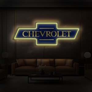 Chevrolet Neon Sign, Chevrolet Led Sign, Chevrolet Logo, Chevrolet Gift ...