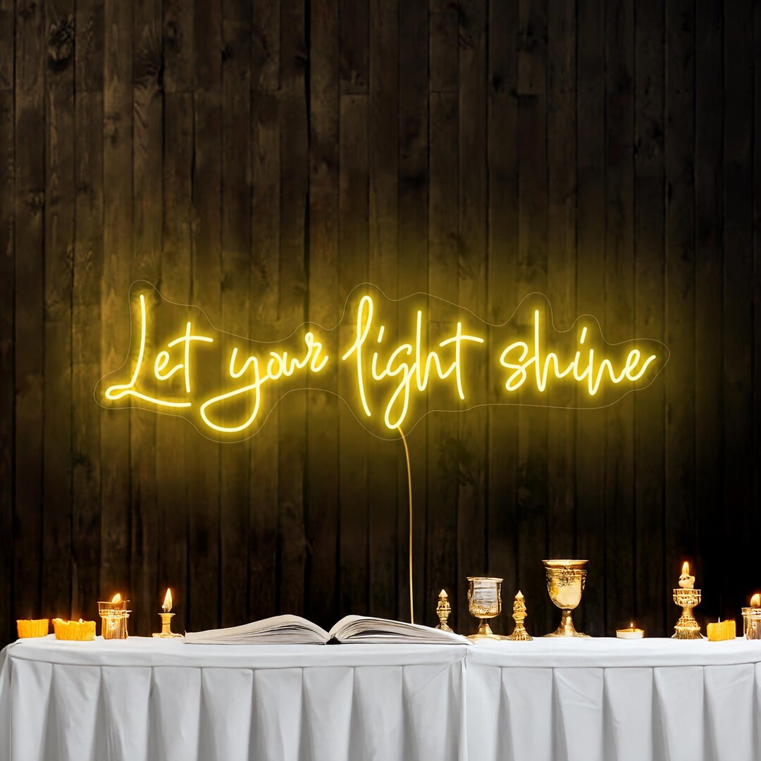 Let Your Light Shine Neon Sign, Christian Neon Sign, Bible Neon Sign ...