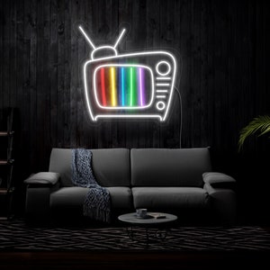Retro TV Neon Sign, Vintage TV Led Sign, Television Neon Sign, TV Set ...