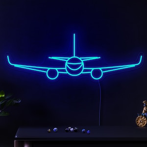 Airplane Neon Sign, Aviation Neon Sign, Aircraft Led Sign, Gift for ...