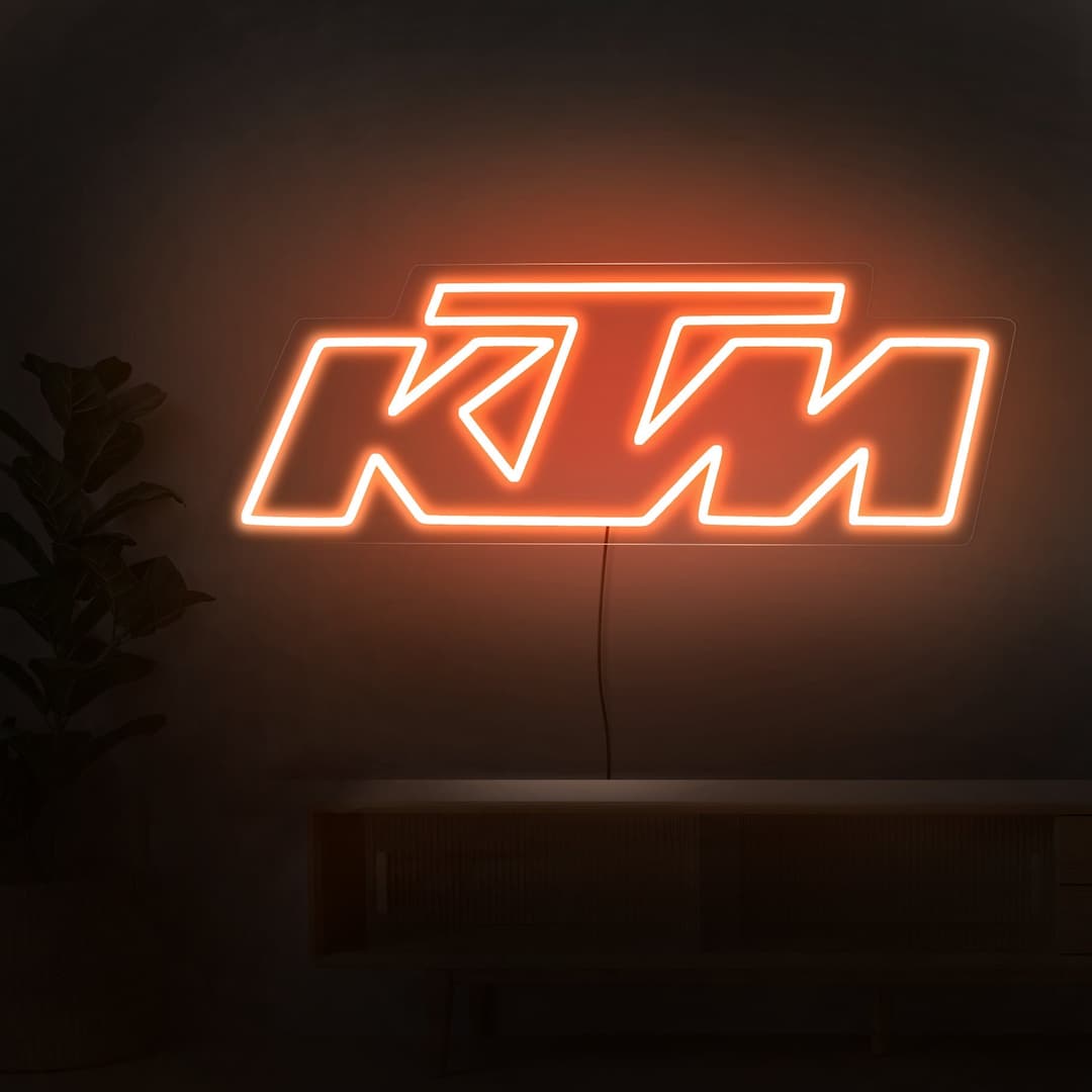 KTM Neon Sign, KTM Led Sign, KTM Logo, Ktm Motorcycle Sign, Ktm Gift ...