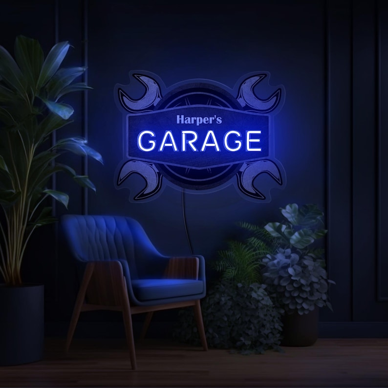 Garage Neon Sign, Custom Garage Sign, Personalized Garage Sign ...