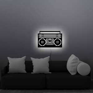 Boombox Neon Sign, Boombox Led Light, Cassette Tape Player Led, Music ...