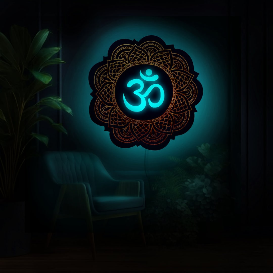 Om Neon Sign, Om Light Decor, Om Symbol Art Lighted, Om Led Sign ...