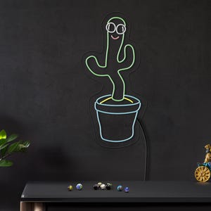 Cactus Led Sign, Cute Cactus Neon Sign, Plant Neon Sign, Positive Neon ...