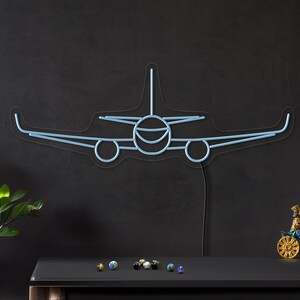 Airplane Neon Sign, Aviation Neon Sign, Aircraft Led Sign, Gift for ...