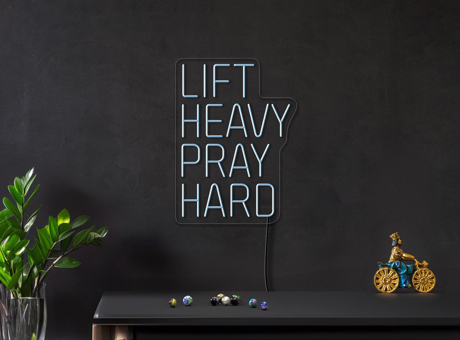 Lift Heavy Pray Hard Neon Sign, GYM Neon Sign, Motivational Neon Sign ...
