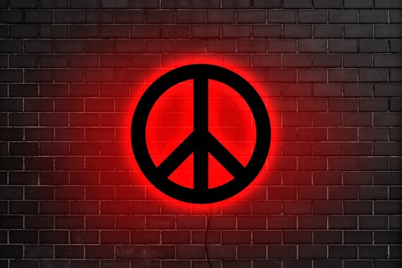 Peace Sign Light Peace Sign Led Peace Sign Peace Wall - Etsy