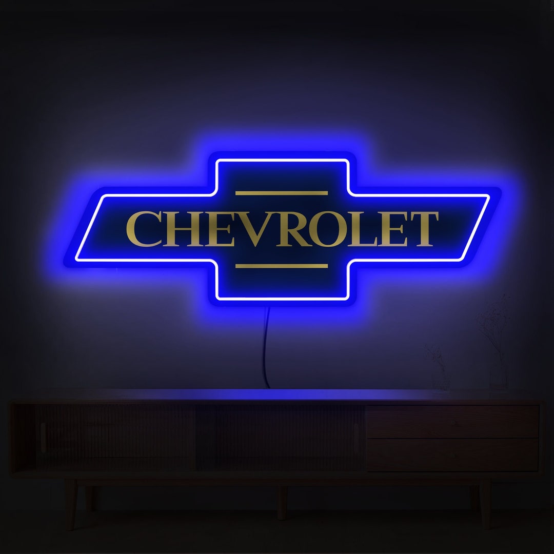 Chevrolet Neon Sign, Chevrolet Led Sign, Chevrolet Logo, Chevrolet Gift ...