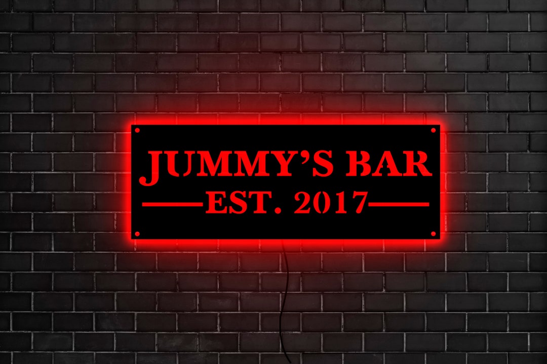 Custom Bar Led Sign, Bar Neon Sign, Personalized Bar Sign, Bar Light up ...