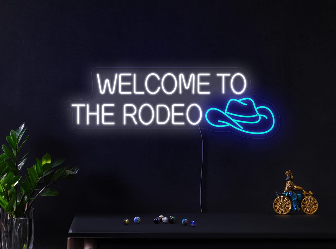 Rodeo Neon Sign, Welcome to the Rodeo Sign, Cowboy Neon Sign, Western ...