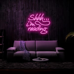 Shhh I'm Reading Neon Sign, Book Room Neon Sign, Reading Neon Sign ...