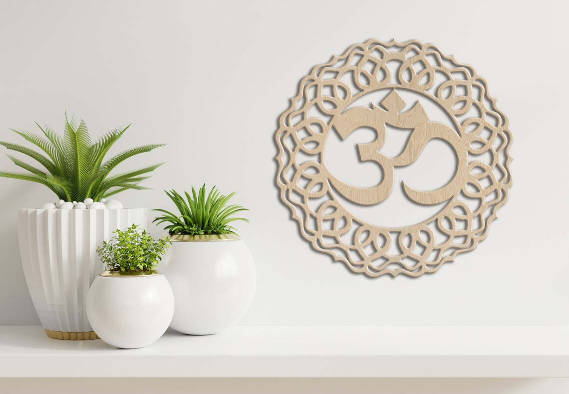 Om Wall Art, Om Wall Hanging, Ohm Wall Decor, Wood Om Symbol, Om Wall ...