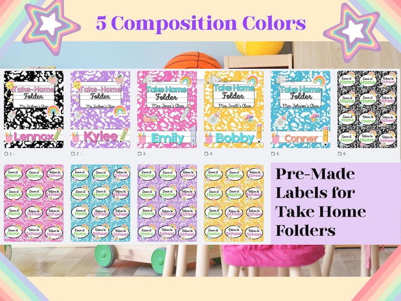 Editable Composition Notebook Folder Covers | Classroom Organization ...