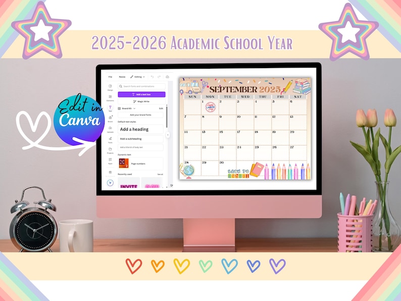 Kids Teacher Monthly Calendar August 2025–august 2026, School Planner ...
