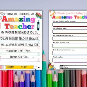 Teacher Appreciation Card Printable | All About My Teacher Coloring ...