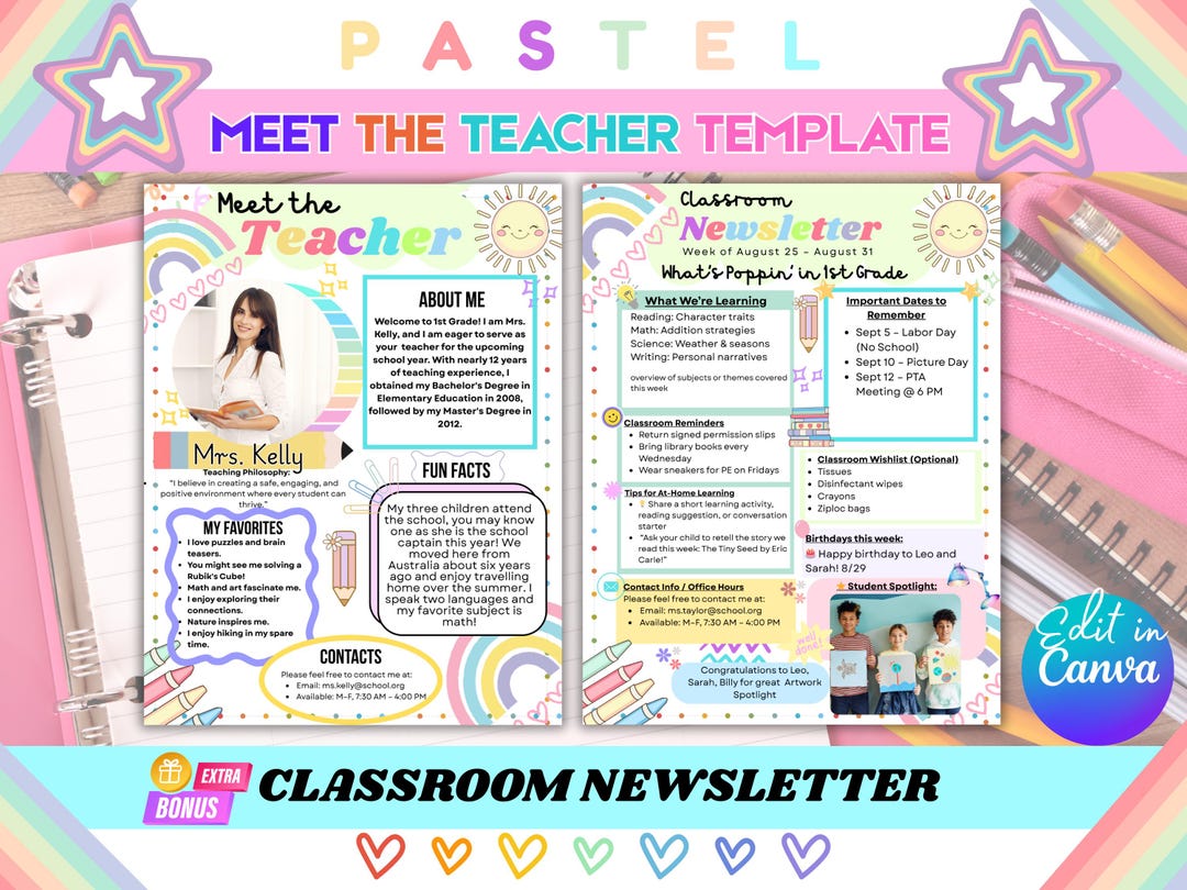 Editable Meet the Teacher Template: Pastel Welcome Letter & Newsletter ...